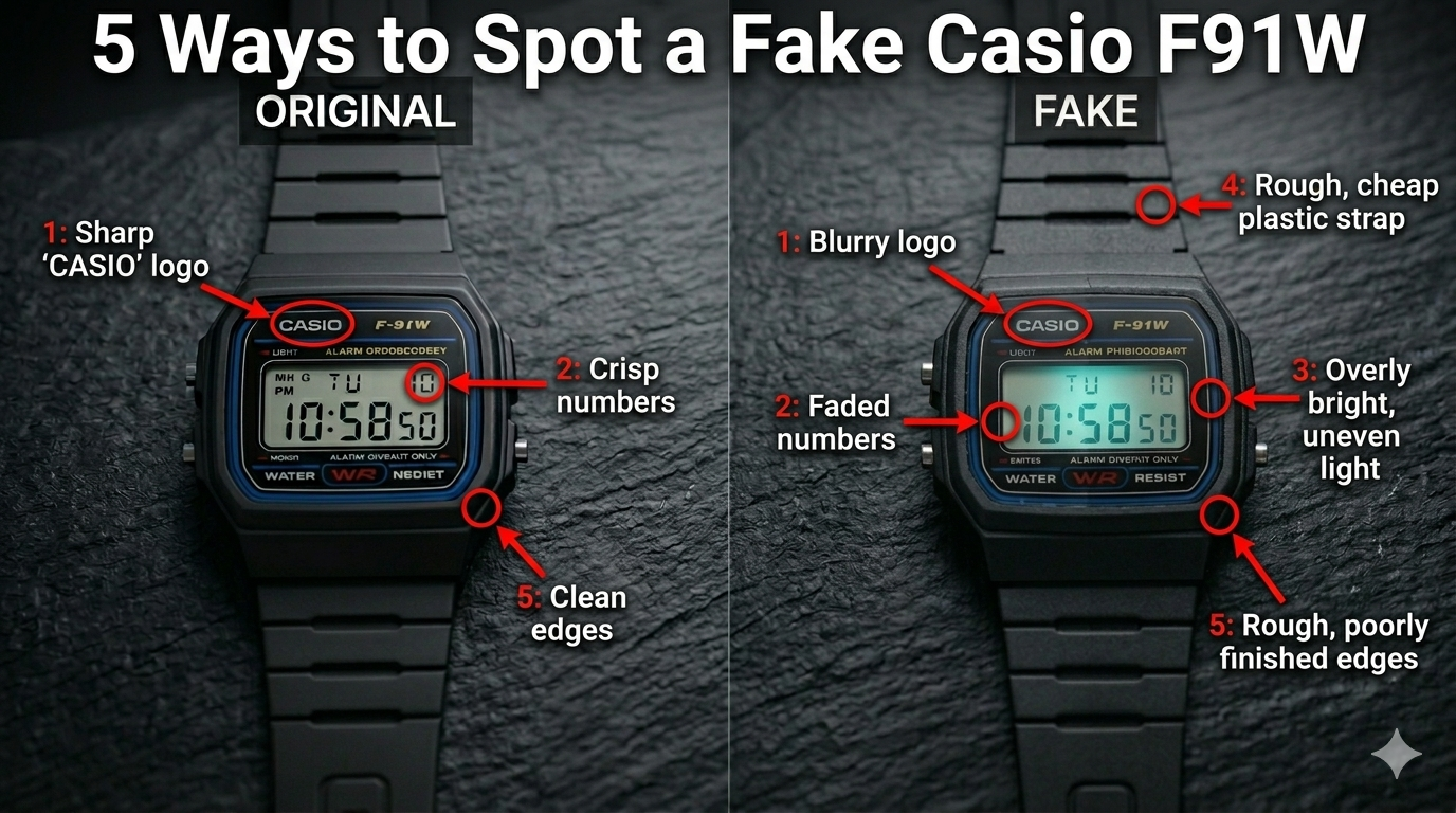 Casio F91W Fake vs Original: 5 Easy Checks Guide (2026) – Sai Creations ...