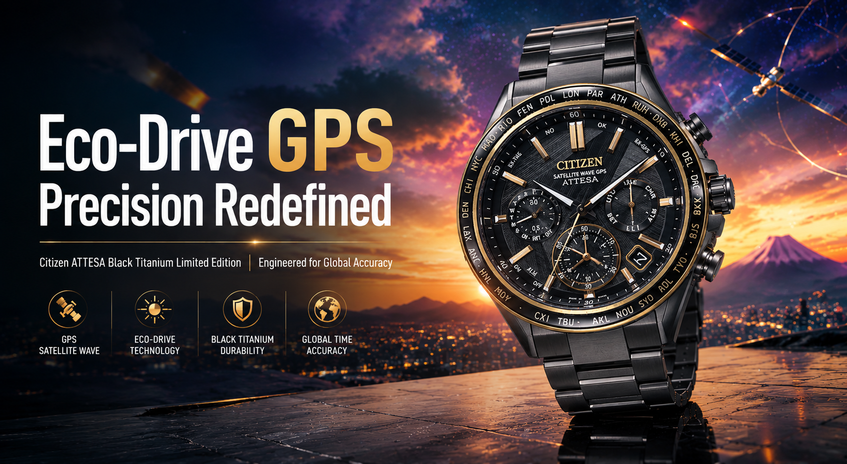 Citizen CC4078-51E Limited Edition | Eco-Drive GPS Titanium Watch ...