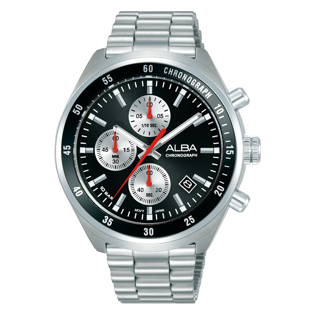 ALBA 43mm Black Active Quartz Chronograph Men AM3A33X1 – Sai Creations ...