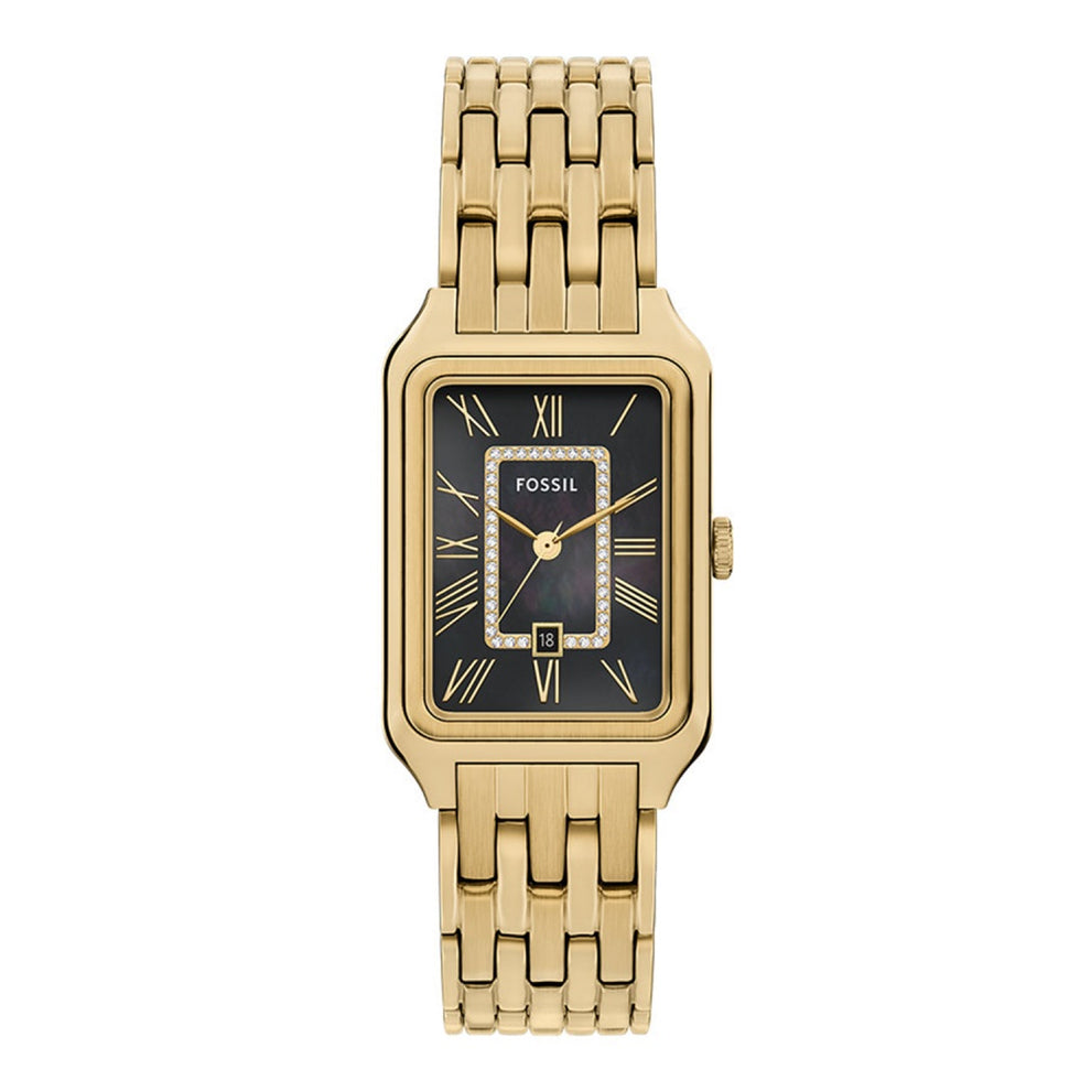 Fossil Raquel Quartz Black Mother-Of-Pearl With Date Women's Watch ES5 ...