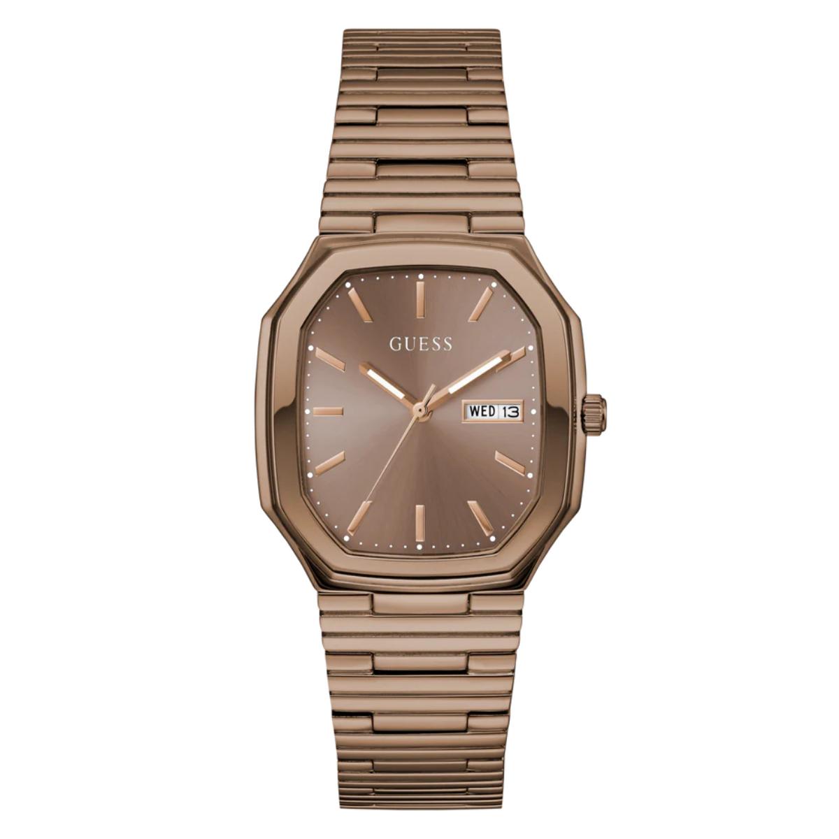 GUESS Oliver Quartz Bronze Dial Analog Recycled Men's Watch GW0978G3 ...