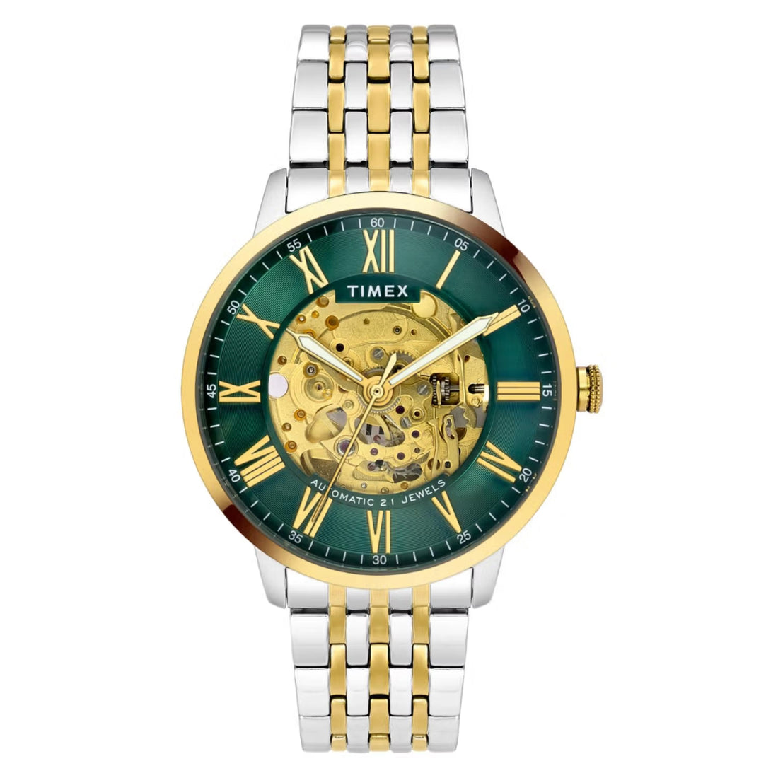 Timex Green Round Dial With Roman Number Automatic Men Watch TWEG23504 ...