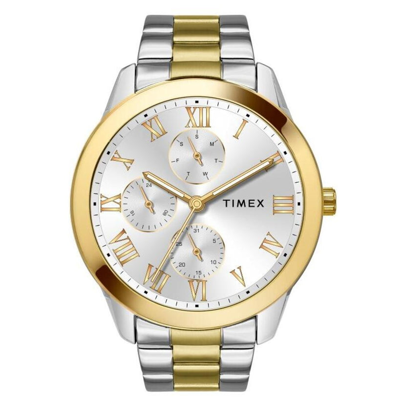Timex Full Roman Silver 45 mm Dial Men's Astrological Watch - TWEG1852 ...